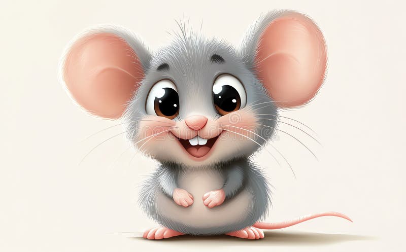 Cute mouse, AI generated stock illustration. Illustration of child ...