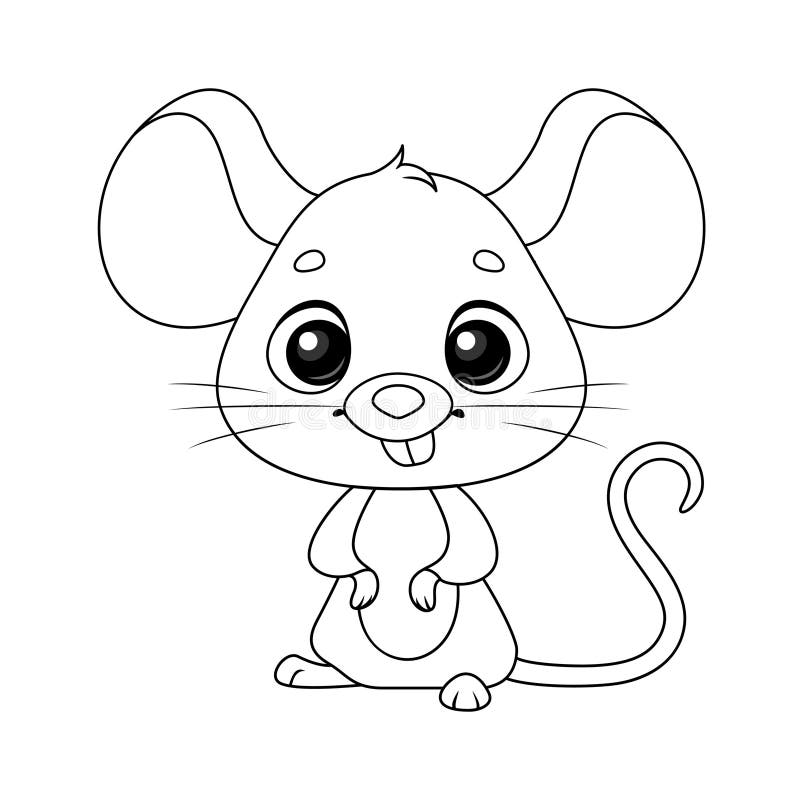 Cute Mouse Animal Coloring Page Cartoon Vector Illustration Stock ...