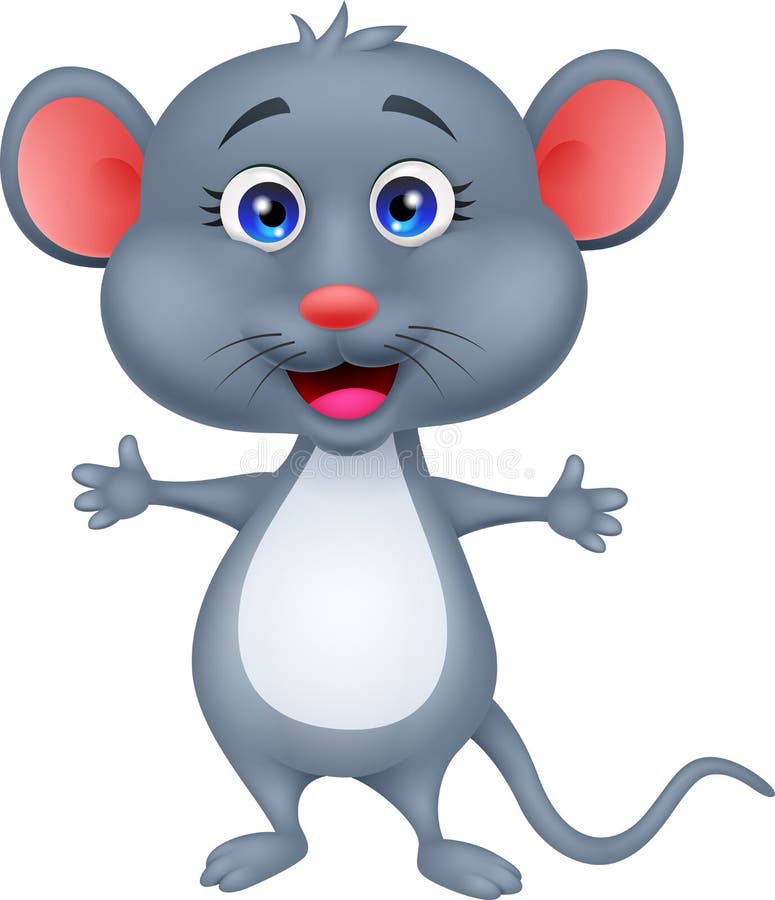 Cute mouse cartoon waving stock vector. Illustration of cartoon - 45743978