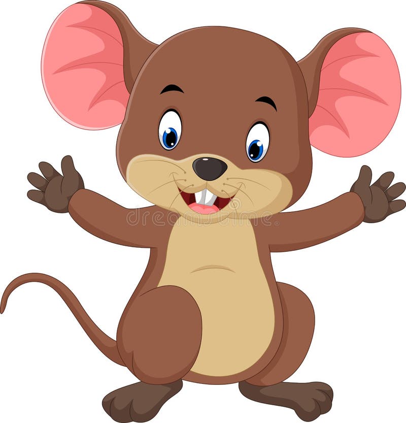 Cute mouse cartoon waving stock vector. Illustration of mouse - 76034700