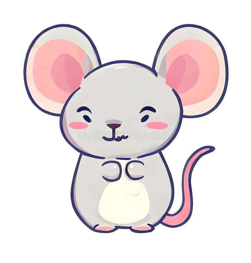 Cute Mouse Cartoon Illustration Vector White Background. Stock ...
