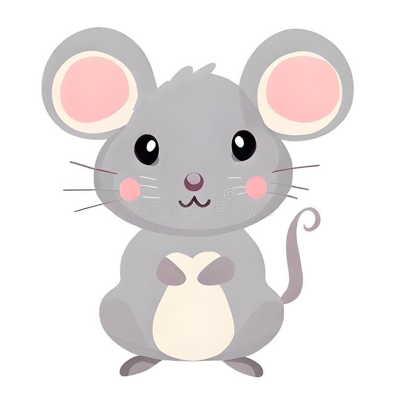 Cute Mouse Cartoon Illustration Vector White Background. Stock ...