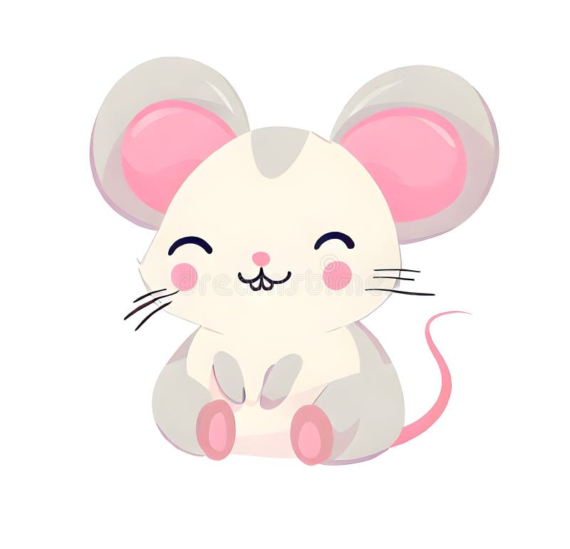Cute Mouse Cartoon Illustration Vector White Background. Stock ...