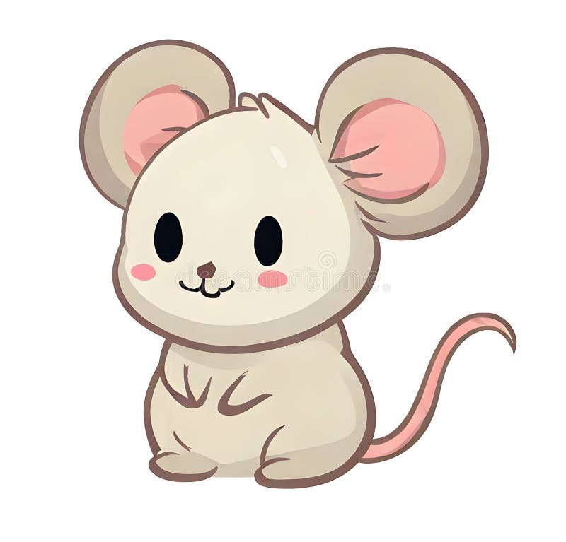 Cute Mouse Cartoon Illustration Vector White Background. Stock ...