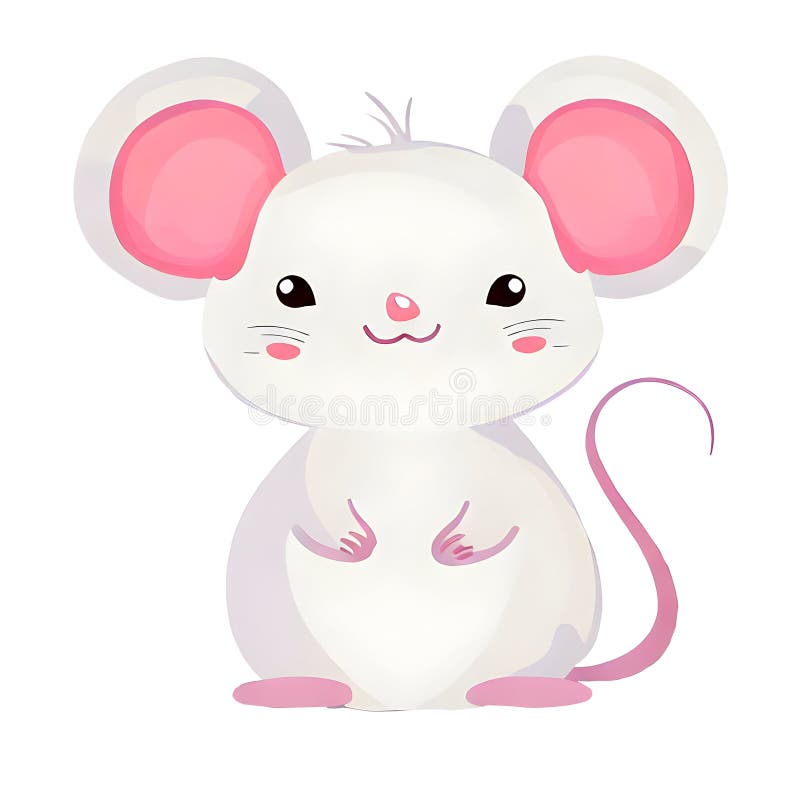 Cute Mouse Cartoon Illustration Vector White Background. Stock ...