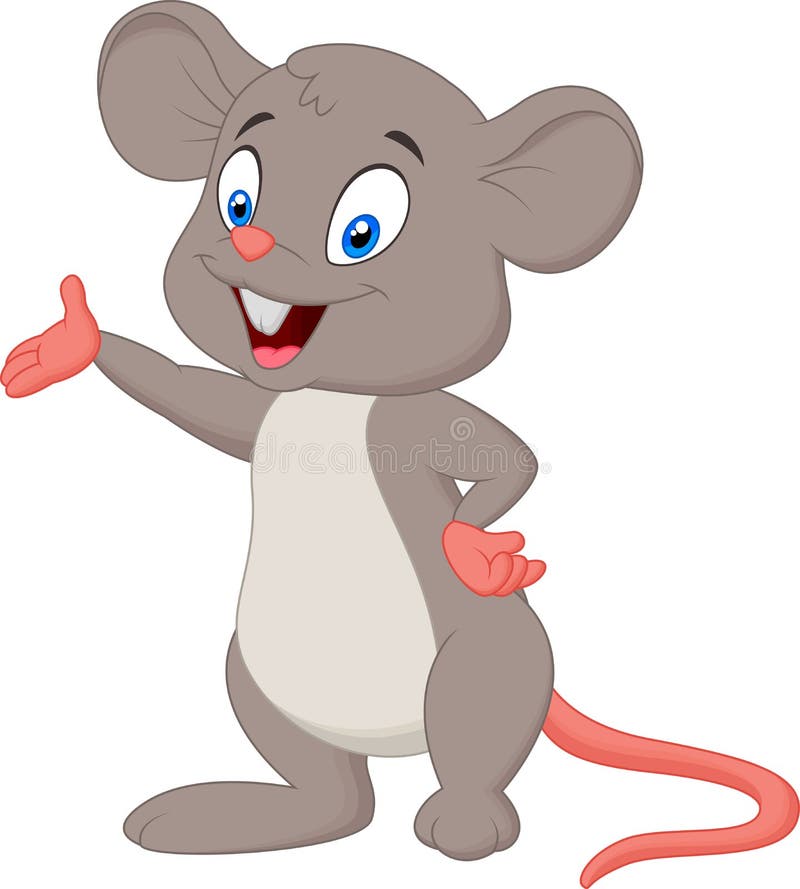 Cute Mouse Cartoon Presenting Stock Vector - Illustration of adorable ...