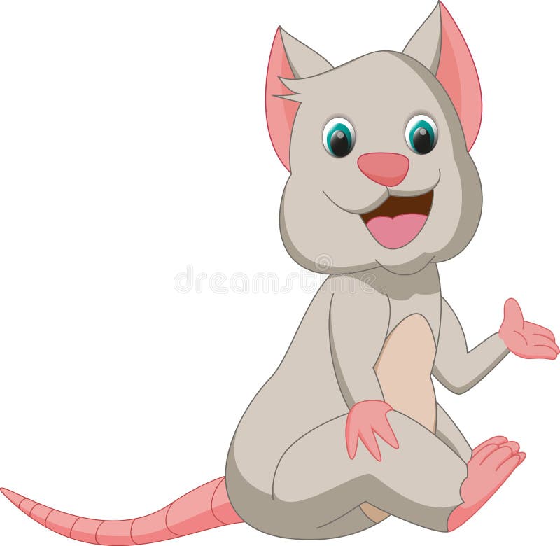 Cute mouse cartoon waving stock vector. Illustration of cartoon - 45743978