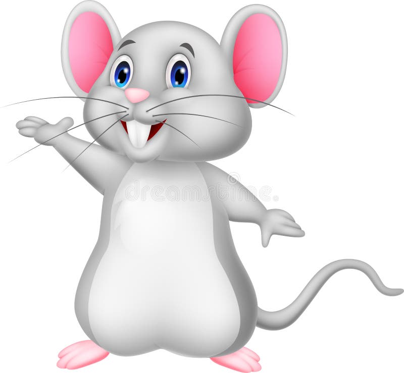 Cute mouse cartoon waving stock vector. Illustration of cartoon - 45743978