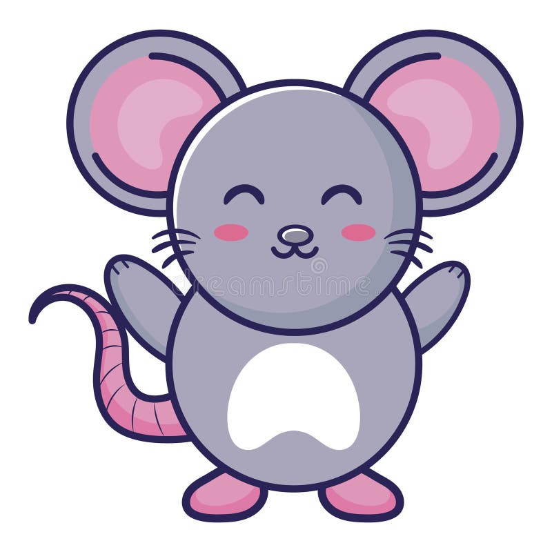 Cute Mouse Character Smiling Stock Vector - Illustration of animal ...