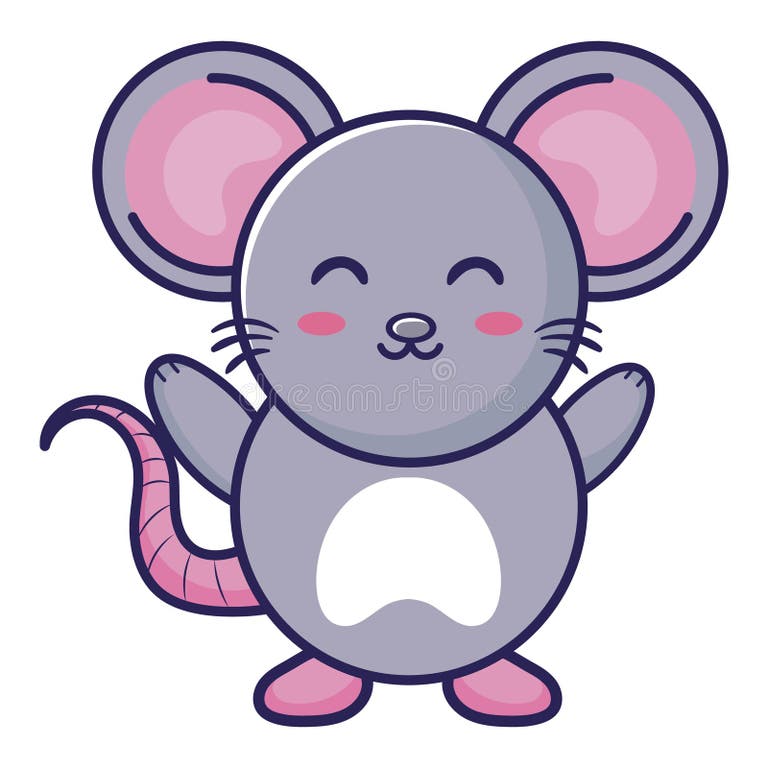 Cute Mouse Character Smiling Stock Vector - Illustration of animal ...