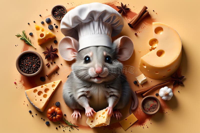 Cute Mouse with Cheese, Top View Stock Image - Image of cheese, soft ...
