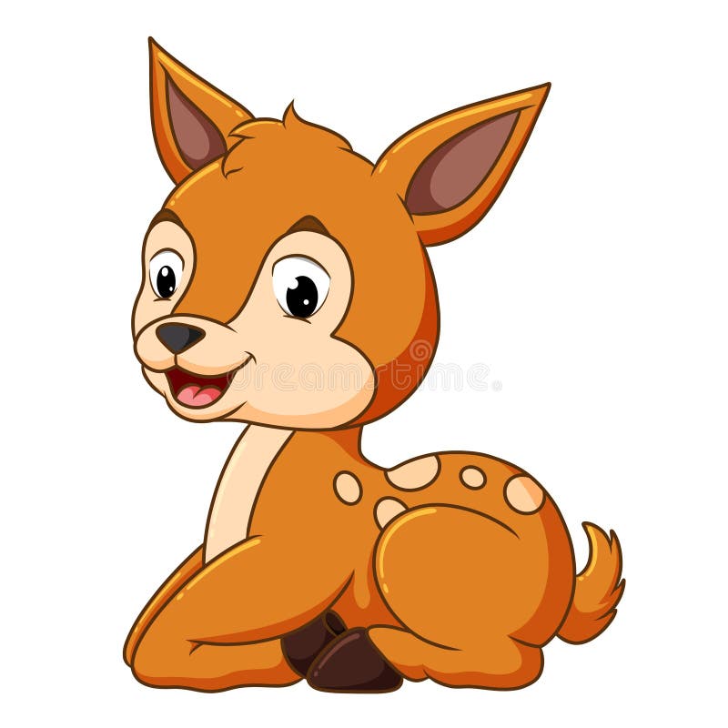 The Cute Mouse Deer is Sitting with the Happy Face Stock Vector ...