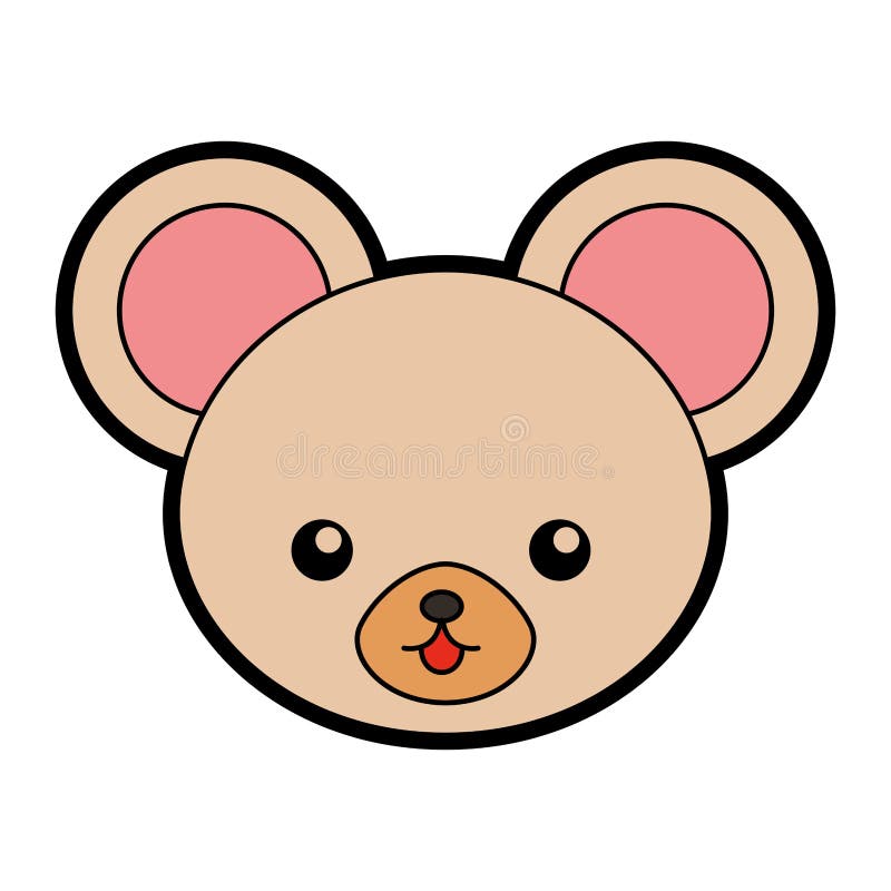Cute mouse face cartoon stock vector. Illustration of cute - 93407175