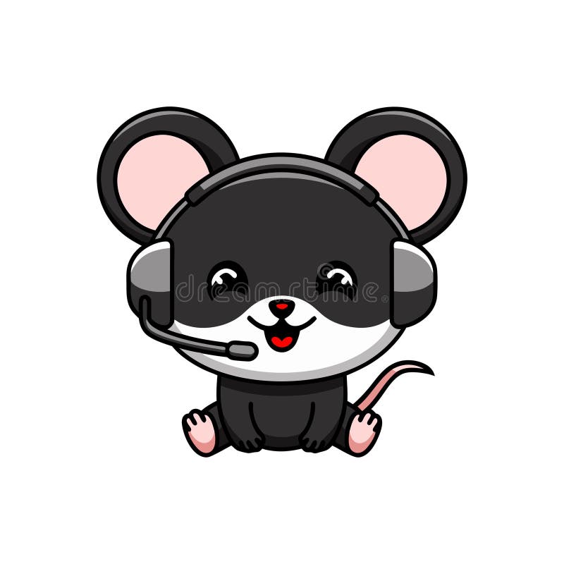 Cartoon Mouse Headset Stock Illustrations – 445 Cartoon Mouse Headset ...