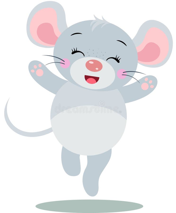 Cute Mouse Laughing Happy Isolated Stock Vector - Illustration of funny ...