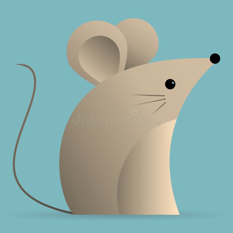Cute Mouse with Light Cyan Background. Stock Vector - Illustration of ...