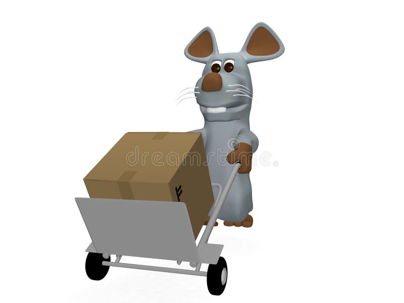 Cute mouse parcel delivery stock illustration. Illustration of ...
