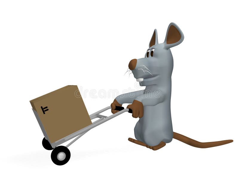 Cute mouse parcel delivery stock illustration. Illustration of ...