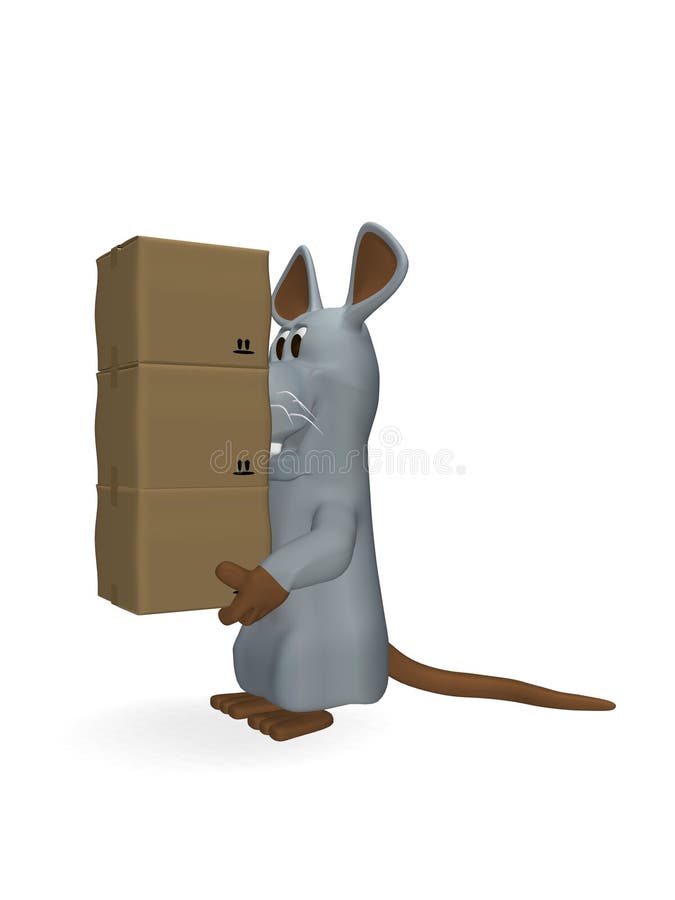 Cute mouse parcel delivery stock illustration. Illustration of concept ...