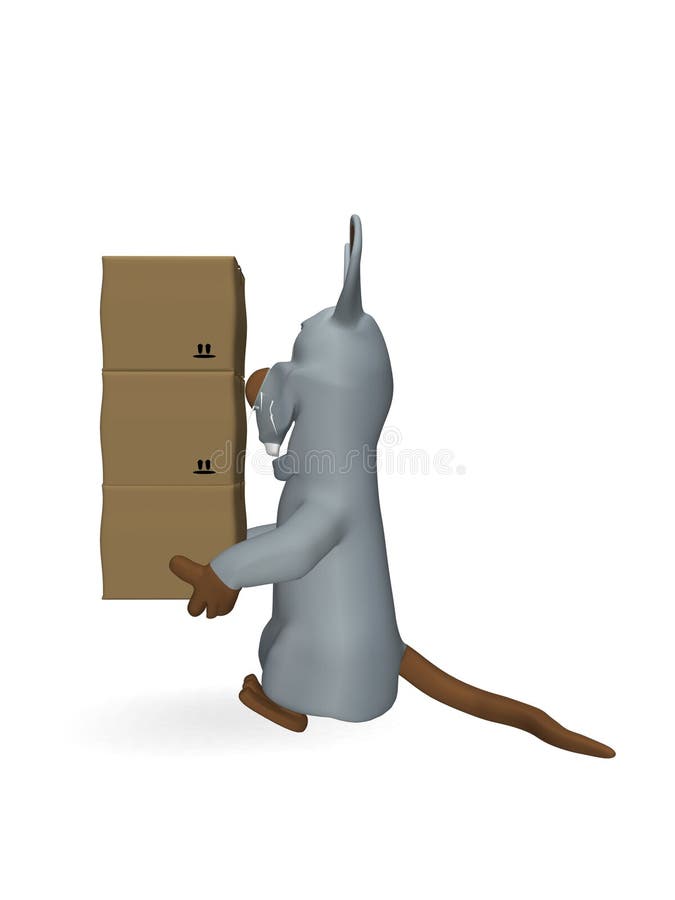 Cute mouse parcel delivery stock illustration. Illustration of ...