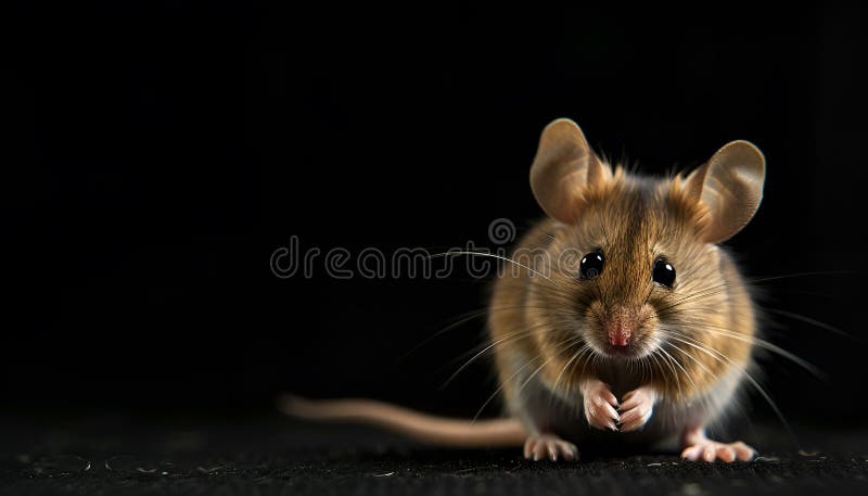 Cute Mouse on Right Side of Image, Mouse Standing and Looking at Viewer ...