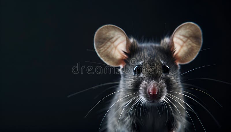 Cute Mouse on Right Side of Image, Mouse Standing and Looking at Viewer ...
