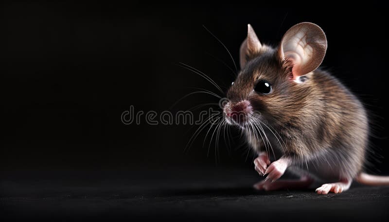 Cute Mouse on Right Side of Image, Mouse Standing and Looking at Viewer ...