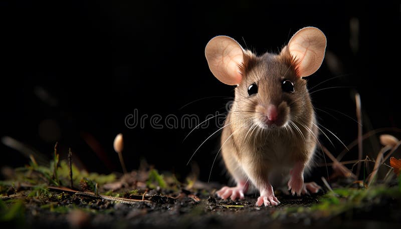 Cute Mouse on Right Side of Image, Mouse Standing and Looking at Viewer ...