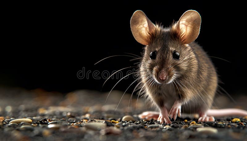 Cute Mouse on Right Side of Image, Mouse Standing and Looking at Viewer ...