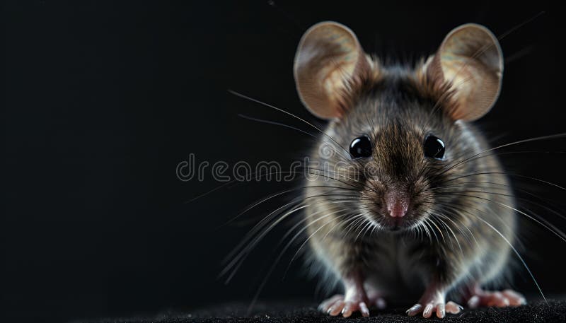 Cute Mouse on Right Side of Image, Mouse Standing and Looking at Viewer ...
