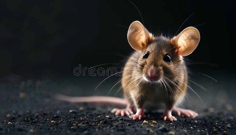 Cute Mouse on Right Side of Image, Mouse Standing and Looking at Viewer ...