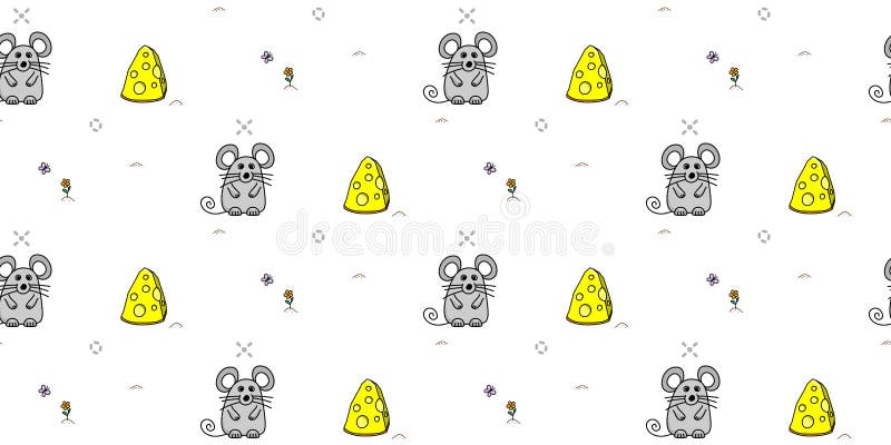 Cute Mouse Seamless Pattern. Creative Kids Texture with Funny Animals ...