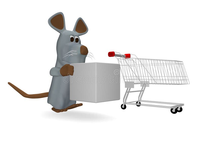 Cute mouse parcel delivery stock illustration. Illustration of ...