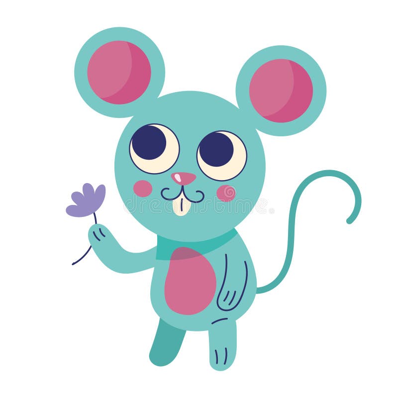 Cute mouse spring stock vector. Illustration of fauna - 284017933