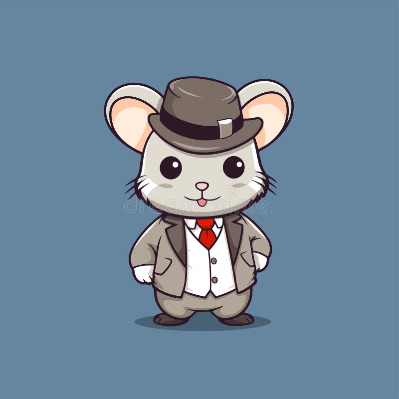 Cute Mouse Character Mascot Logo Cartoon Vector Illustration Stock ...