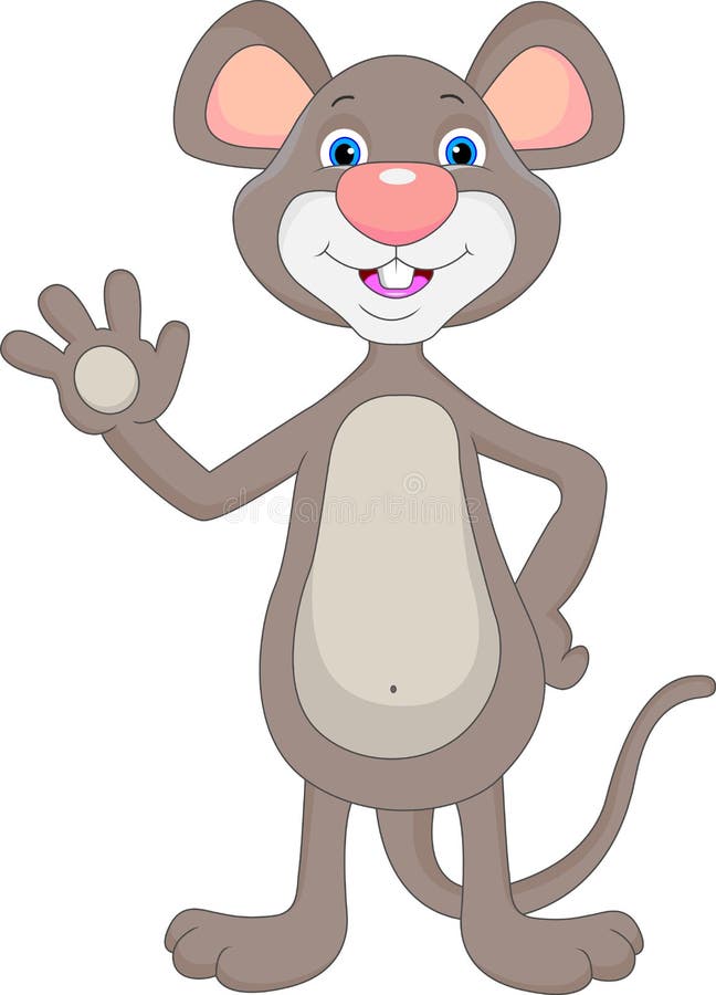 Cute mouse cartoon waving stock vector. Illustration of mice - 76034700