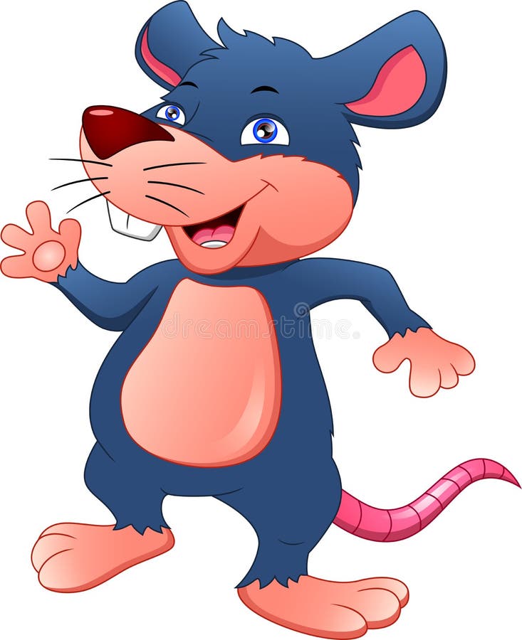 Mouse Waving stock vector. Illustration of standing, character - 36009484