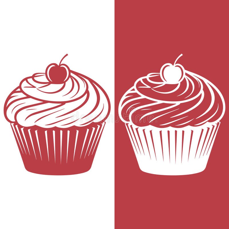 Cute Muffin Cupcakes Dessert Design Template Logo Vector Illustration ...