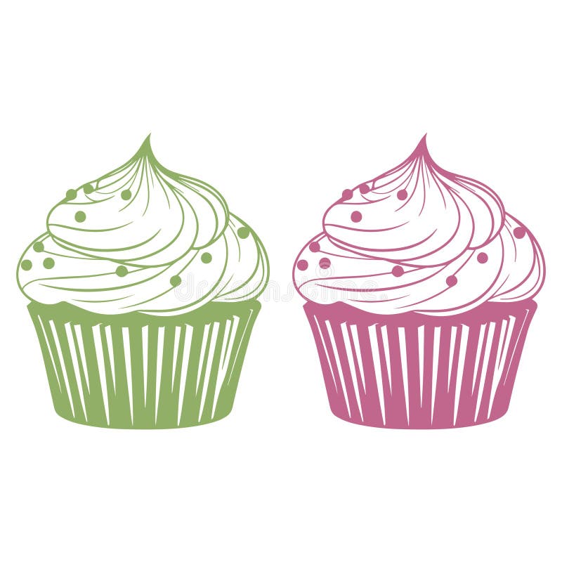 Cute Muffin Cupcakes Dessert Design Template Logo Vector Illustration ...