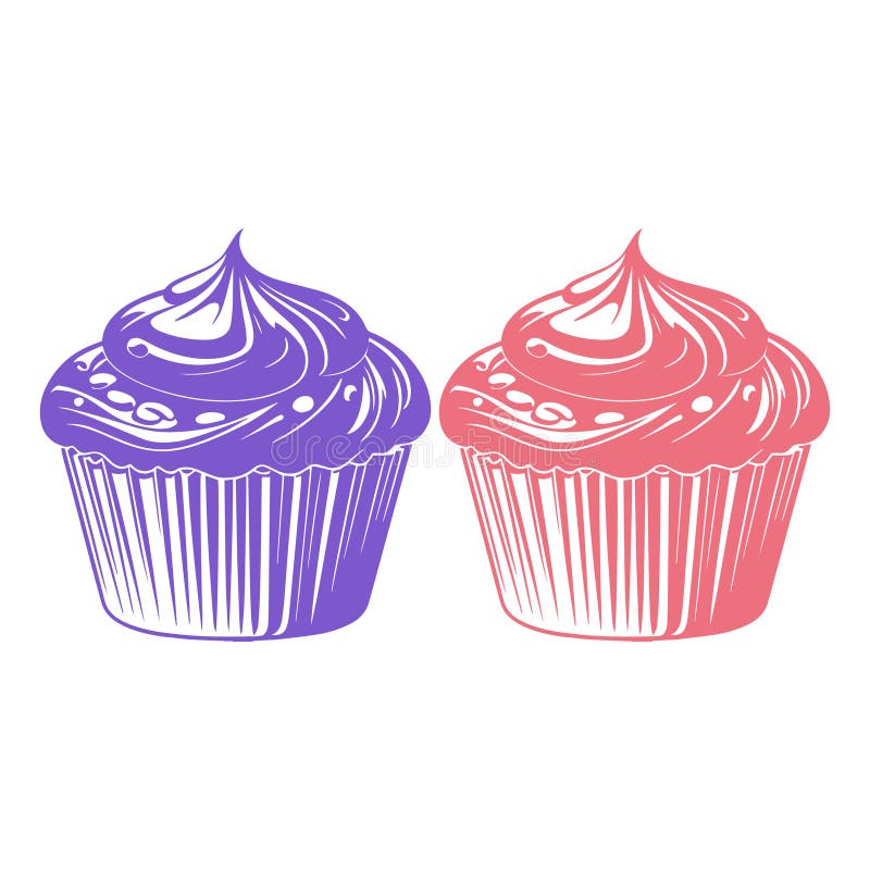 Cute Muffin Cupcakes Dessert Design Template Logo Vector Illustration ...