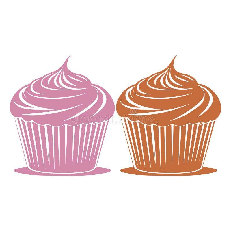 Cute Muffin Cupcakes Dessert Design Template Logo Vector Illustration ...