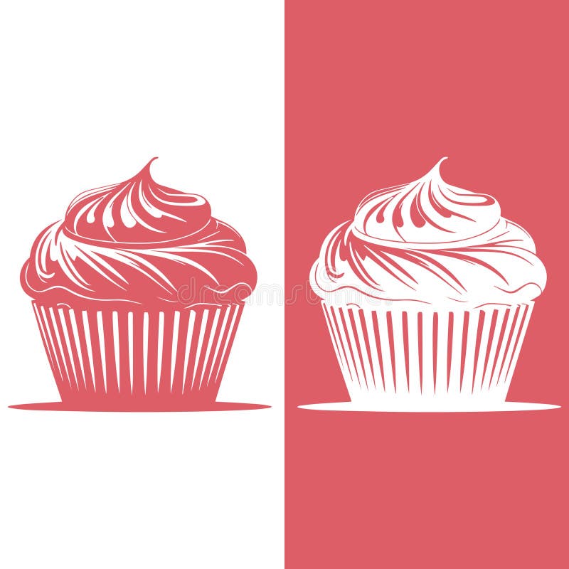 Cute Muffin Cupcakes Dessert Design Template Logo Vector Illustration ...