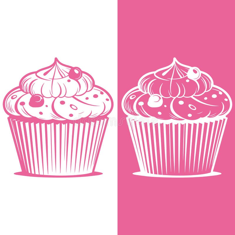 Cute Muffin Cupcakes Dessert Design Template Logo Vector Illustration ...