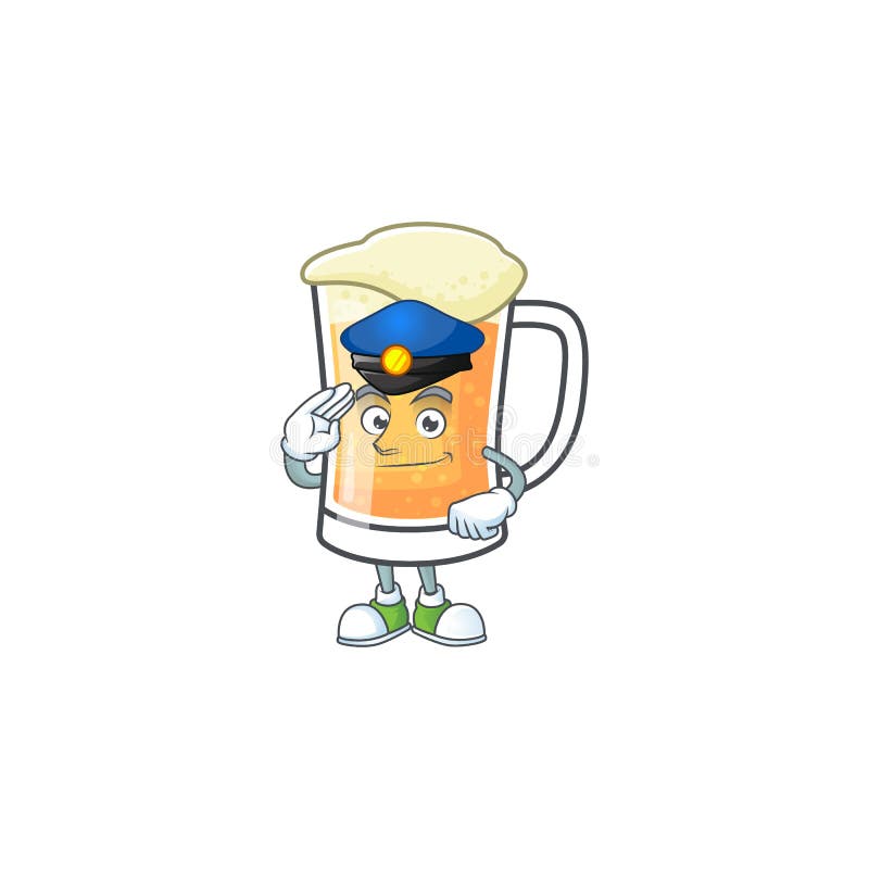 With Beer Car Police Isolated with in Mascot Stock Vector ...