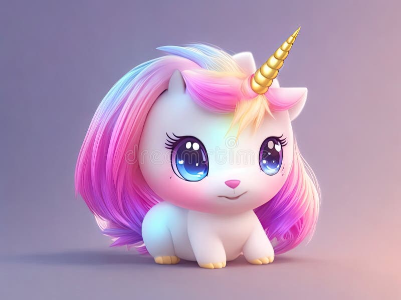 Cute Multicolor Unicorn. Ai Generative Stock Illustration ...