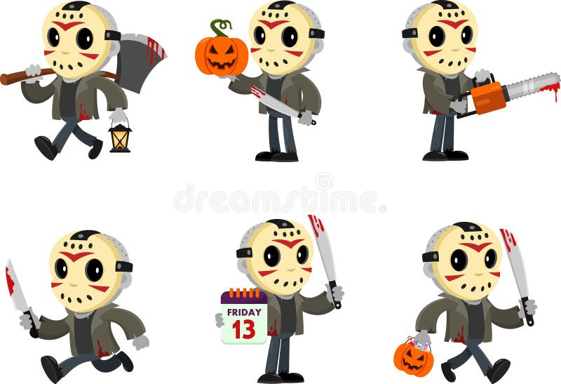 Cute Murderer Cartoon Character. Vector Flat Design Collection Set ...