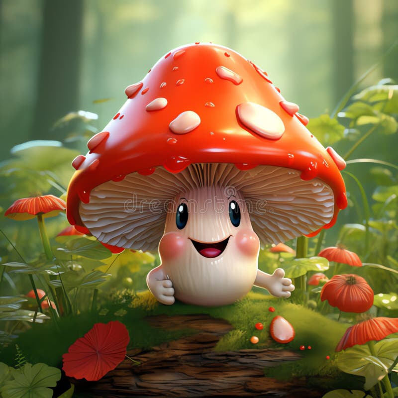 Cute mushroom cartoon stock image. Image of isolated - 286113955