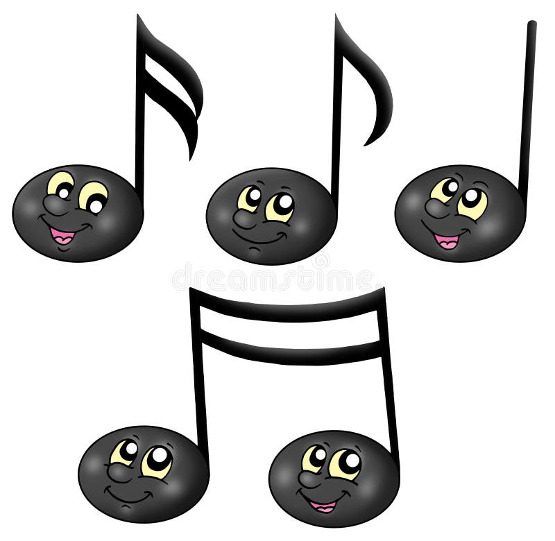 Cute music notes stock illustration. Illustration of artwork - 8229795