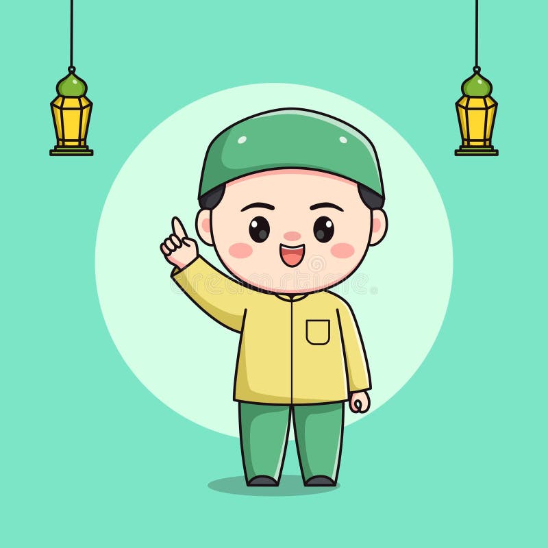Muslim Boy Pointing Finger Stock Illustrations – 21 Muslim Boy Pointing ...