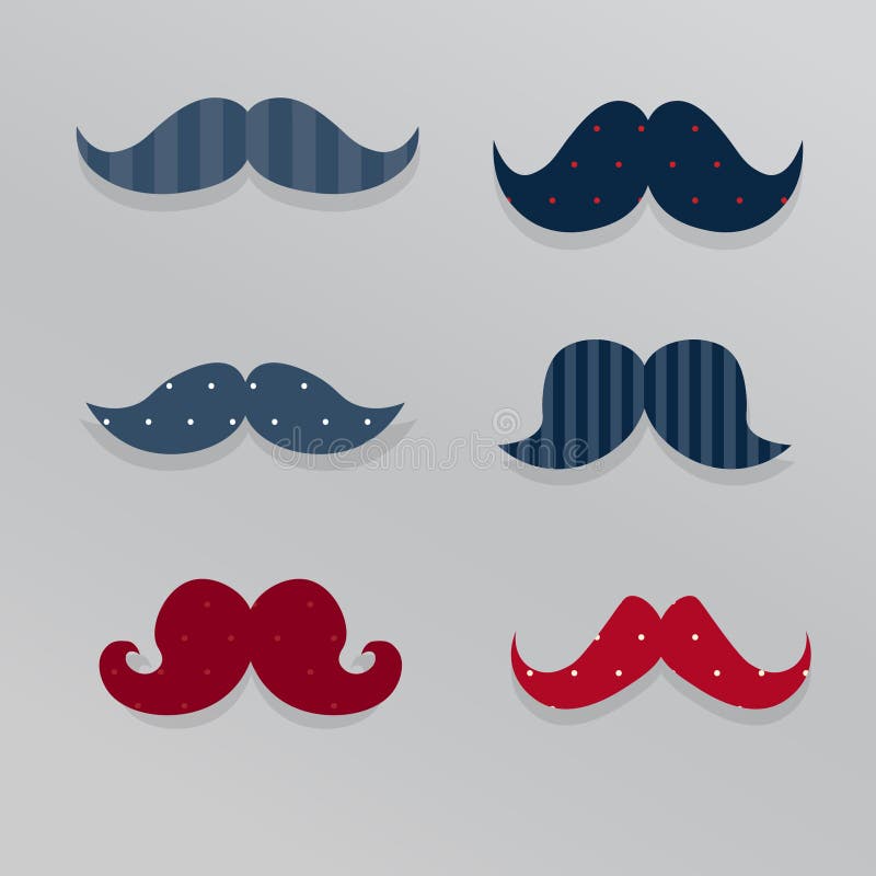 Cute mustaches. Vector stock vector. Illustration of drawing - 60372186